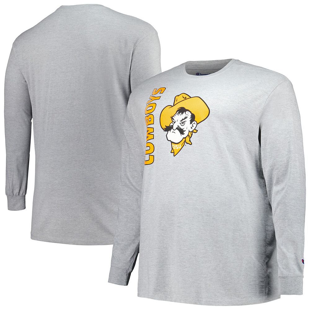 Men's Champion Heather Gray Oklahoma State Cowboys Big & Tall Mascot ...