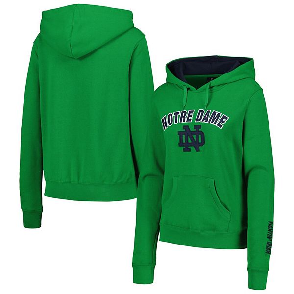 Women's Colosseum Green Notre Dame Fighting Irish Arch & Logo Pullover ...