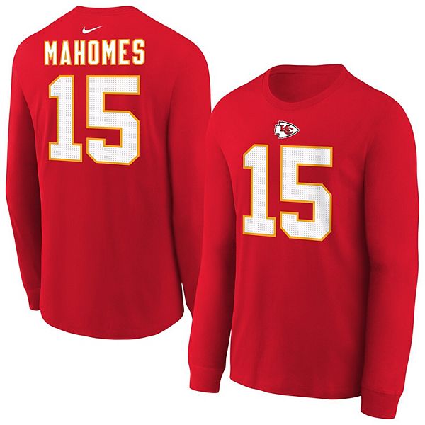 Youth Nike Patrick Mahomes Red Kansas City Chiefs Player Name & Number ...