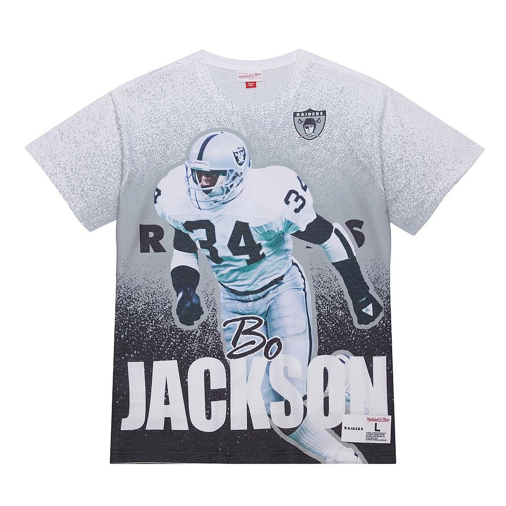 Men's Mitchell & Ness Bo Jackson Gray Los Angeles Raiders Burst Retired ...