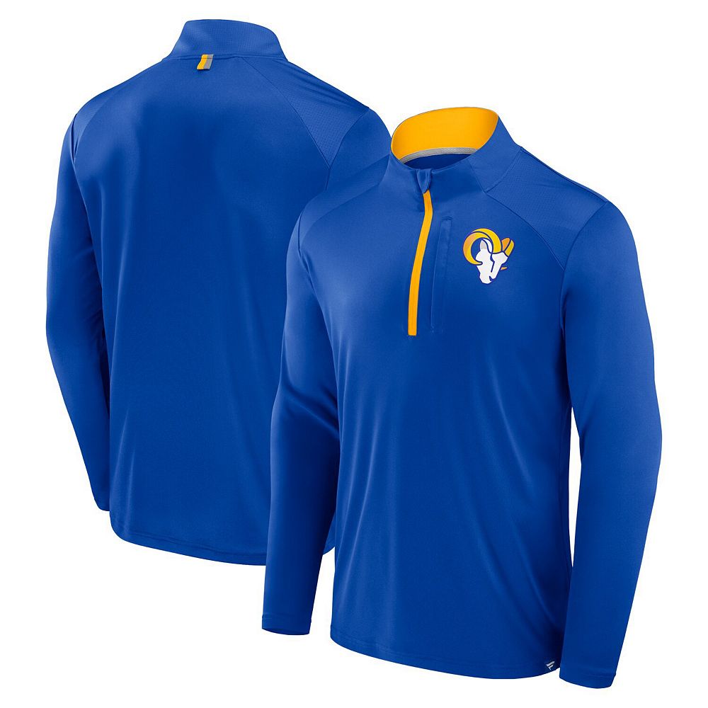 Men's Fanatics Royal Los Angeles Rams Defender Long Sleeve Quarter-Zip ...