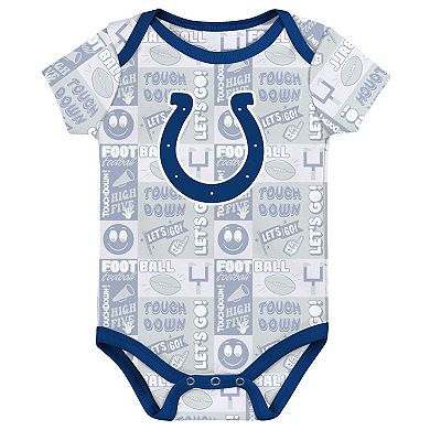 Infant Indianapolis Colts Play Day Three-Pack Bodysuit Set