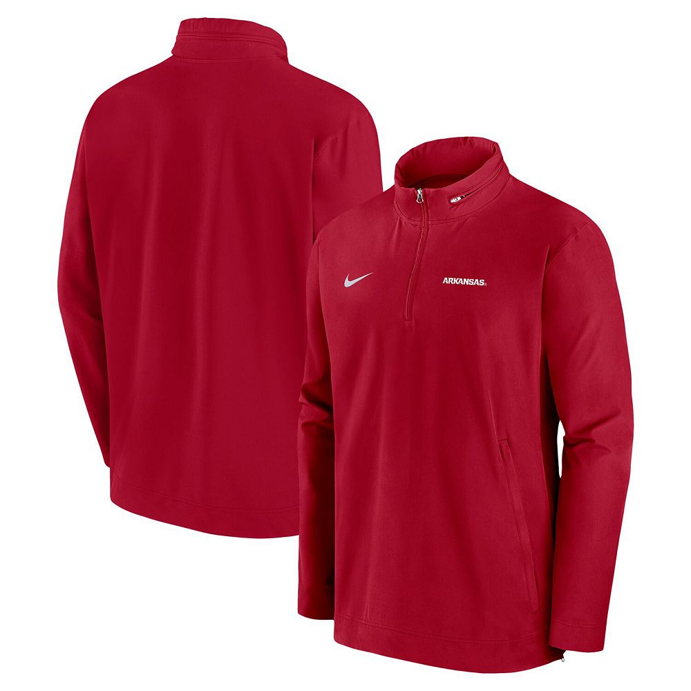 Men's Nike Cardinal Arkansas Razorbacks 2024 Sideline Coach Quarter-Zip ...