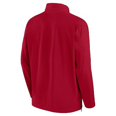 Men's Nike Cardinal Arkansas Razorbacks 2024 Sideline Coach Quarter-Zip Hoodie Jacket