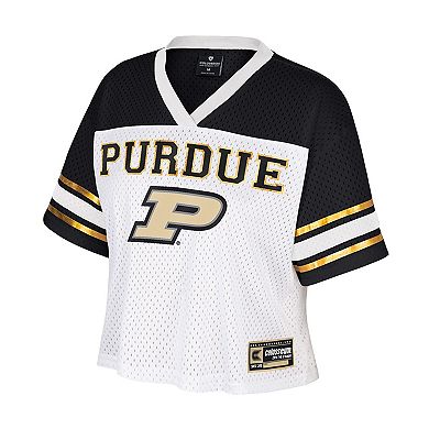 Women's Colosseum White Purdue Boilermakers Treasure Cropped Football ...
