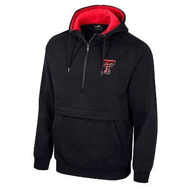 Men's Colosseum Black Texas Tech Red Raiders Half-Zip Hoodie
