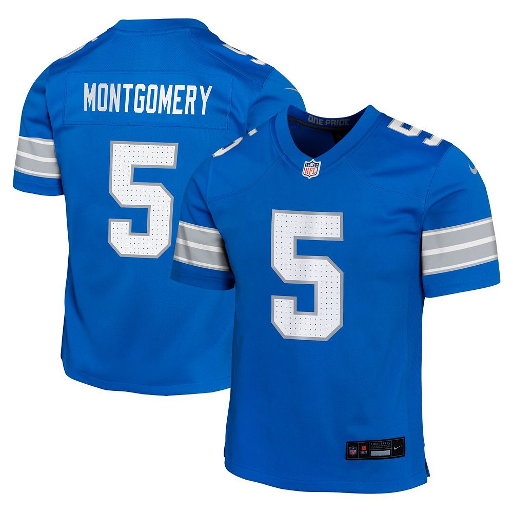 Youth Nike David Montgomery Blue Detroit Lions Team Player Game Jersey