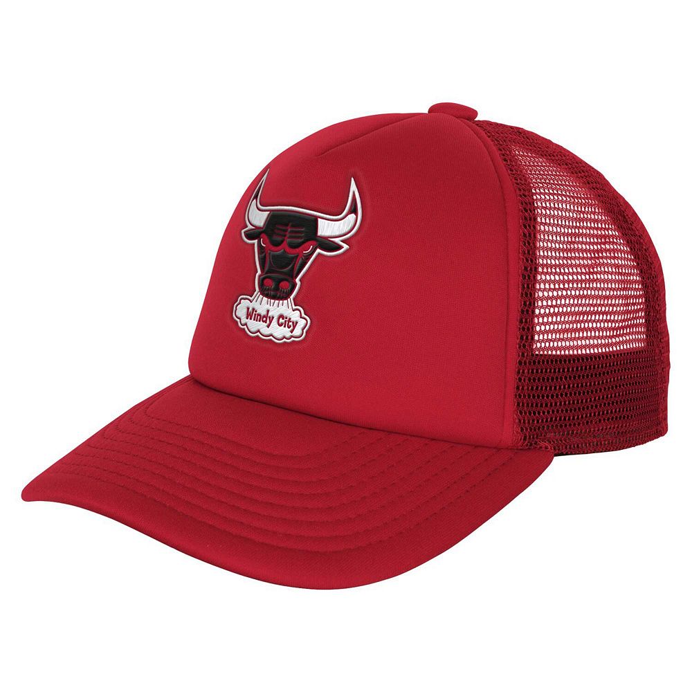 Youth Mitchell & Ness Red Chicago Bulls Core Evergreen Trucker ...