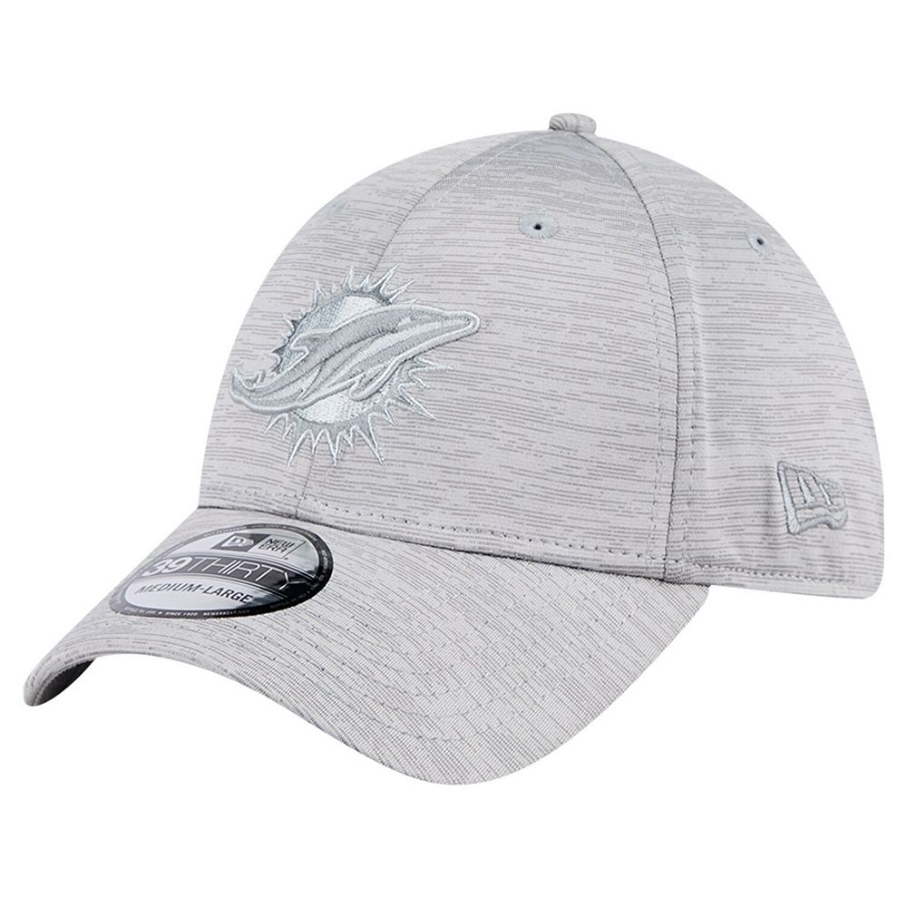 Men's New Era Gray Miami Dolphins Active Tech 39THIRTY Flex Hat