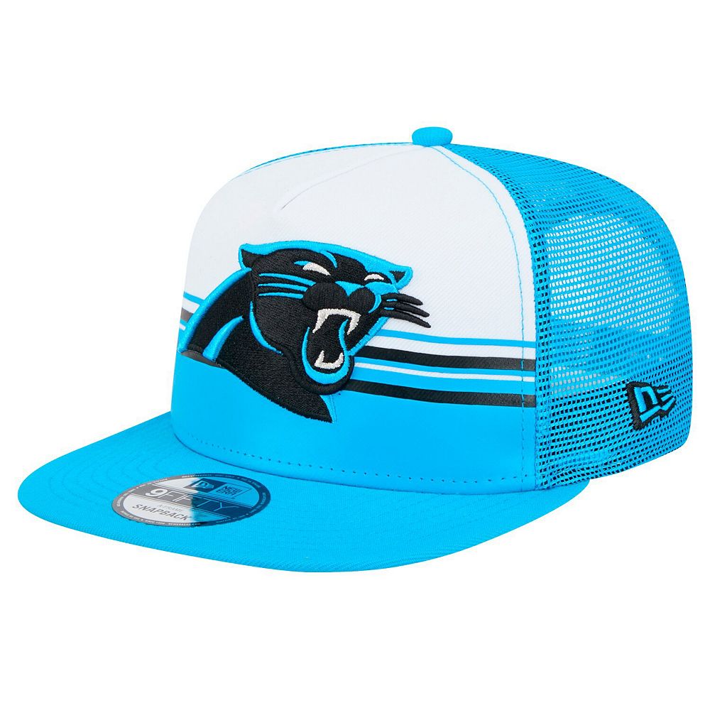 Men's New Era White/Blue Carolina Panthers Striped A-Frame 9FIFTY ...