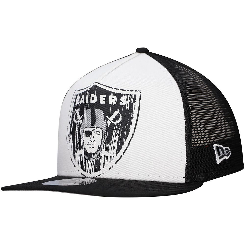 Men's New Era White/Black Las Vegas Raiders Distressed 9FIFTY A-Frame ...