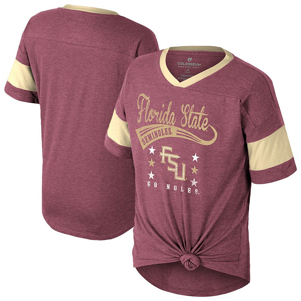 Girls Youth Colosseum Garnet Florida State Seminoles Frontier Tie Front ...
