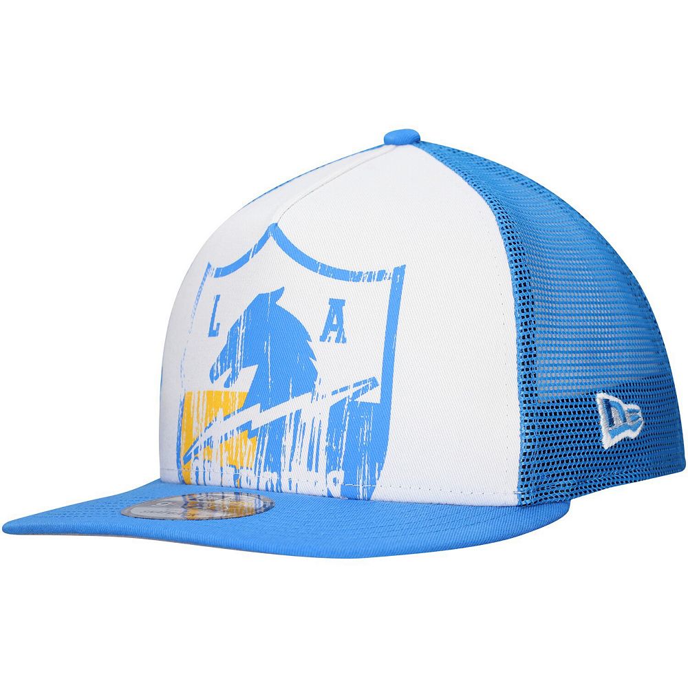 Men's New Era White/Powder Blue Los Angeles Chargers Distressed 9FIFTY ...