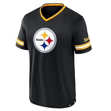 Men's Fanatics Black Pittsburgh Steelers Stripe Stacking T-Shirt