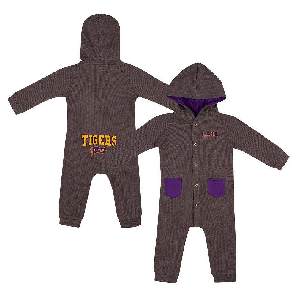Newborn & Infant Colosseum Charcoal LSU Tigers Zando-Zan Waffle Full ...