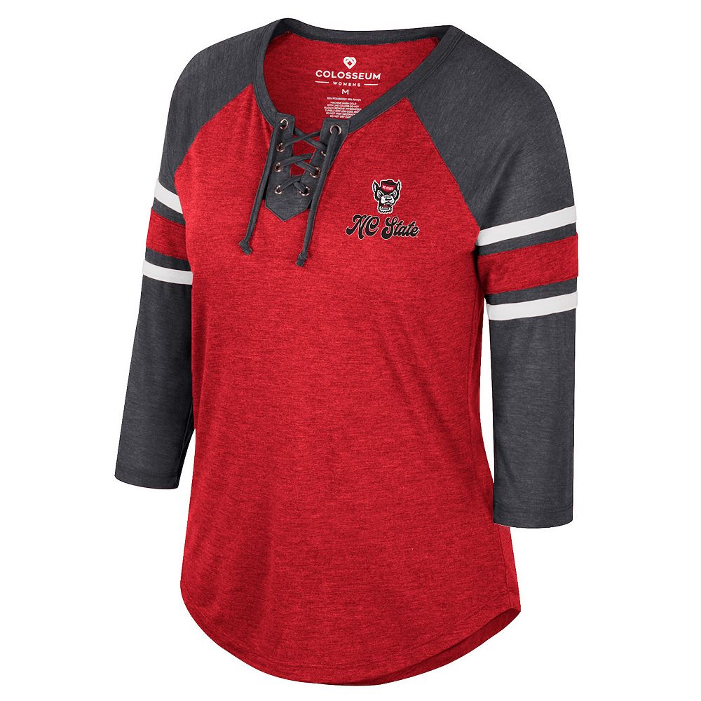 Women's North Carolina State Wolfpack She Means You Lace-Up Henley
