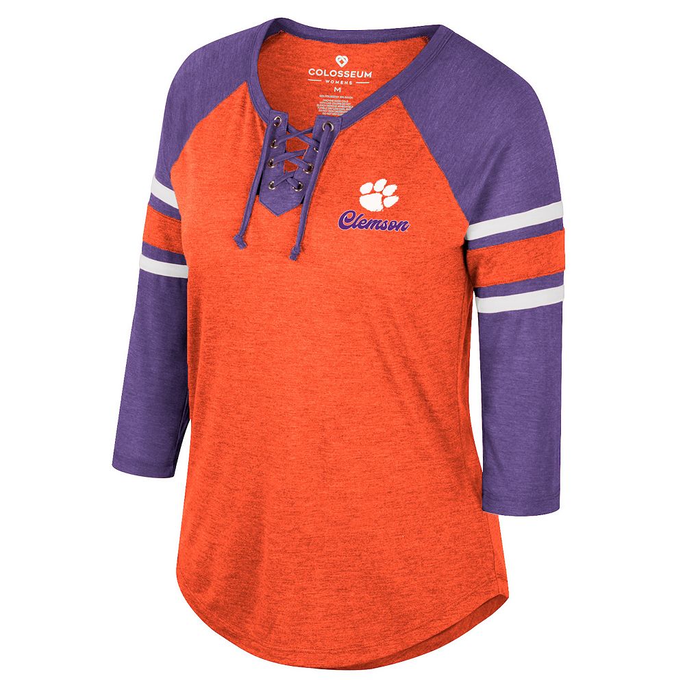 Women's Clemson Tigers She Means You Lace-Up Henley