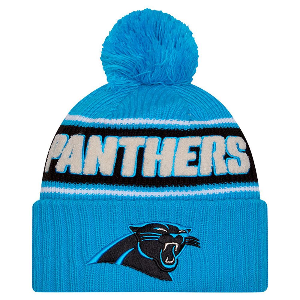 Youth New Era Blue Carolina Panthers 2024 Sideline Sport Cuffed Knit ...