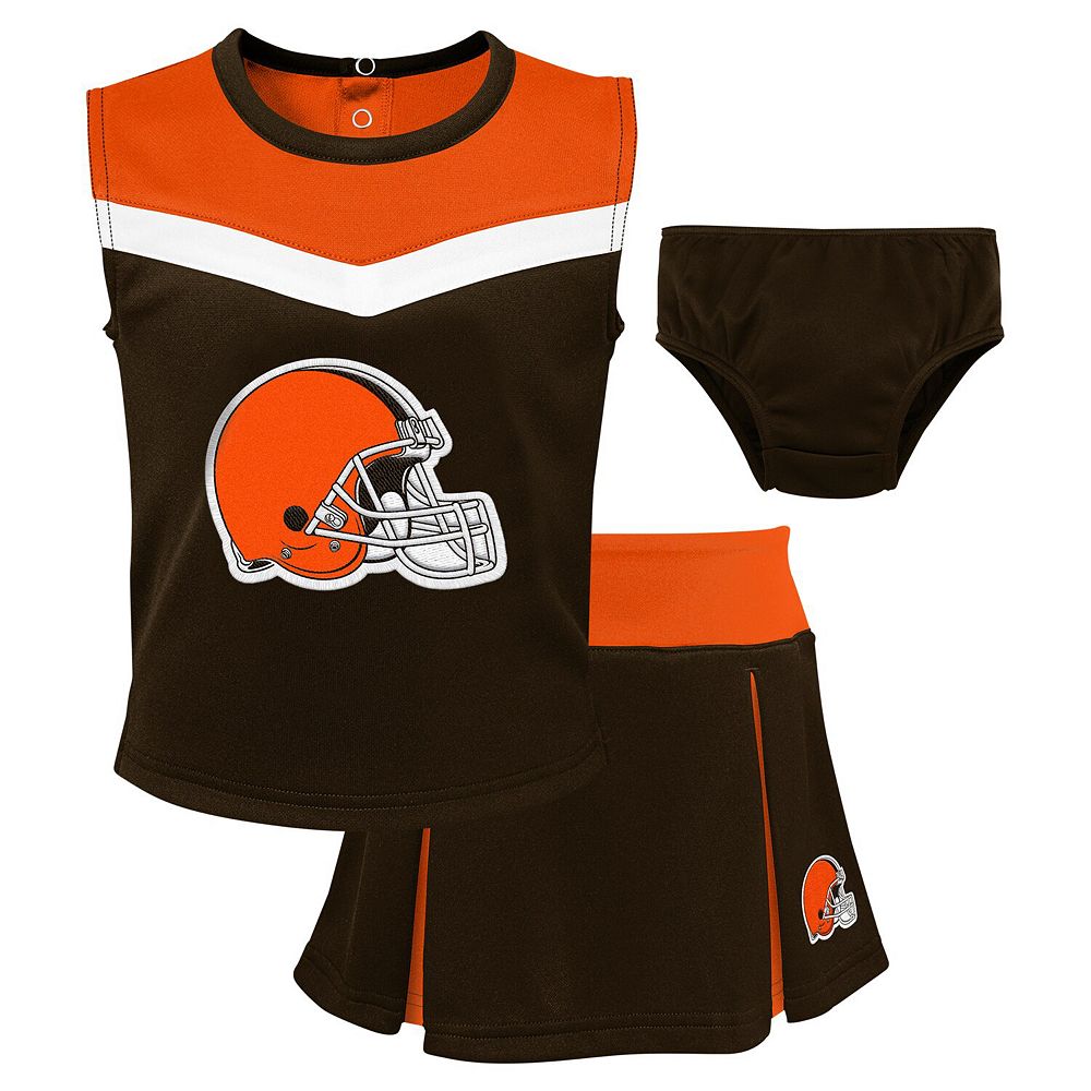 Girls Toddler Brown Cleveland Browns Spirit Cheer Two-Piece Cheerleader ...