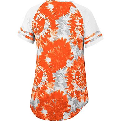 Women's Colosseum Orange/White Miami Hurricanes Annie Oversized Tie-Dye ...