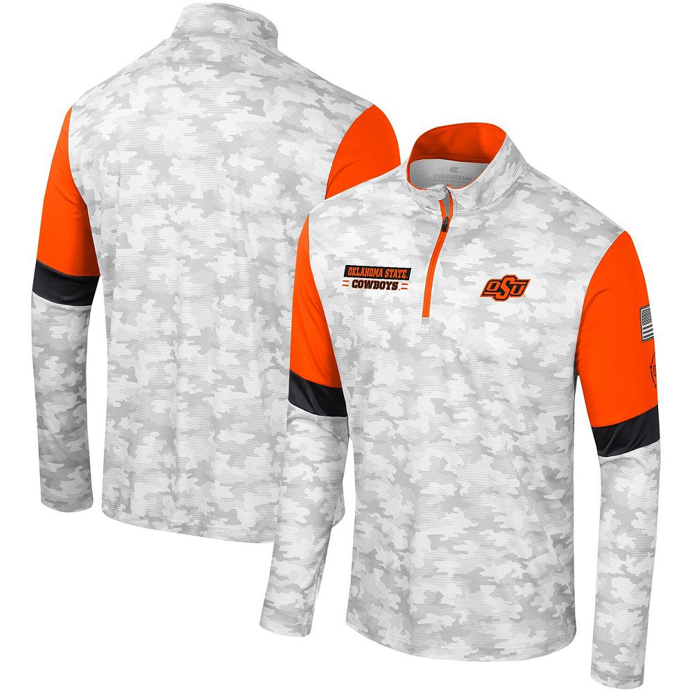 Men's Colosseum Camo Oklahoma State Cowboys OHT Military Appreciation Tomahawk Quarter-Zip Windshirt