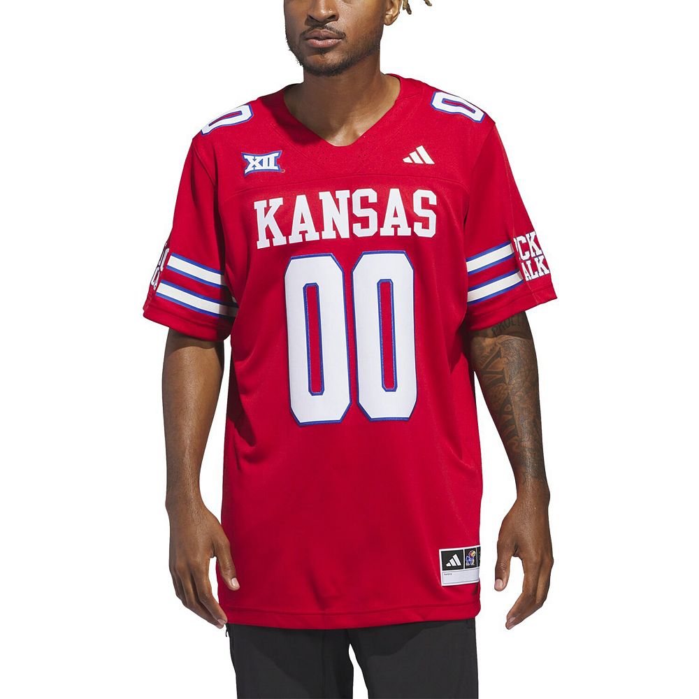 Men's adidas #00 Red Kansas Jayhawks Alternate Premier Jersey
