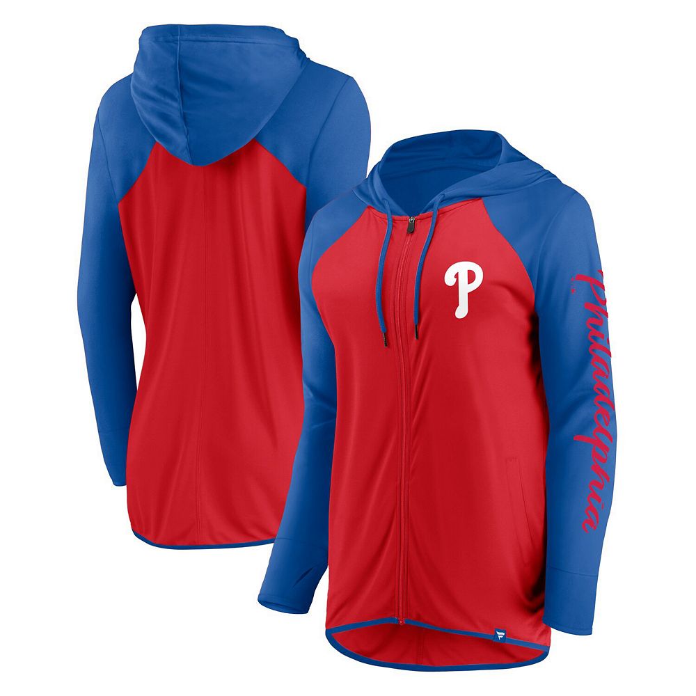 Women's Fanatics Red/Royal Philadelphia Phillies Script Sleeve Full-Zip ...