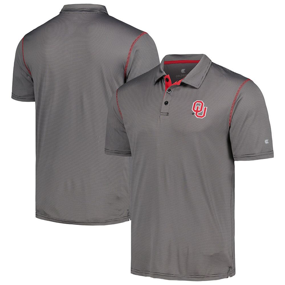 Men's Colosseum Black Oklahoma Sooners Cameron Polo