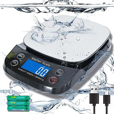 Waterproof Kitchen Scale 22lb Digital Scale Weight Grams And Oz Usb ...