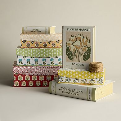 Large Blue Floral Hinge Paper Storage Box