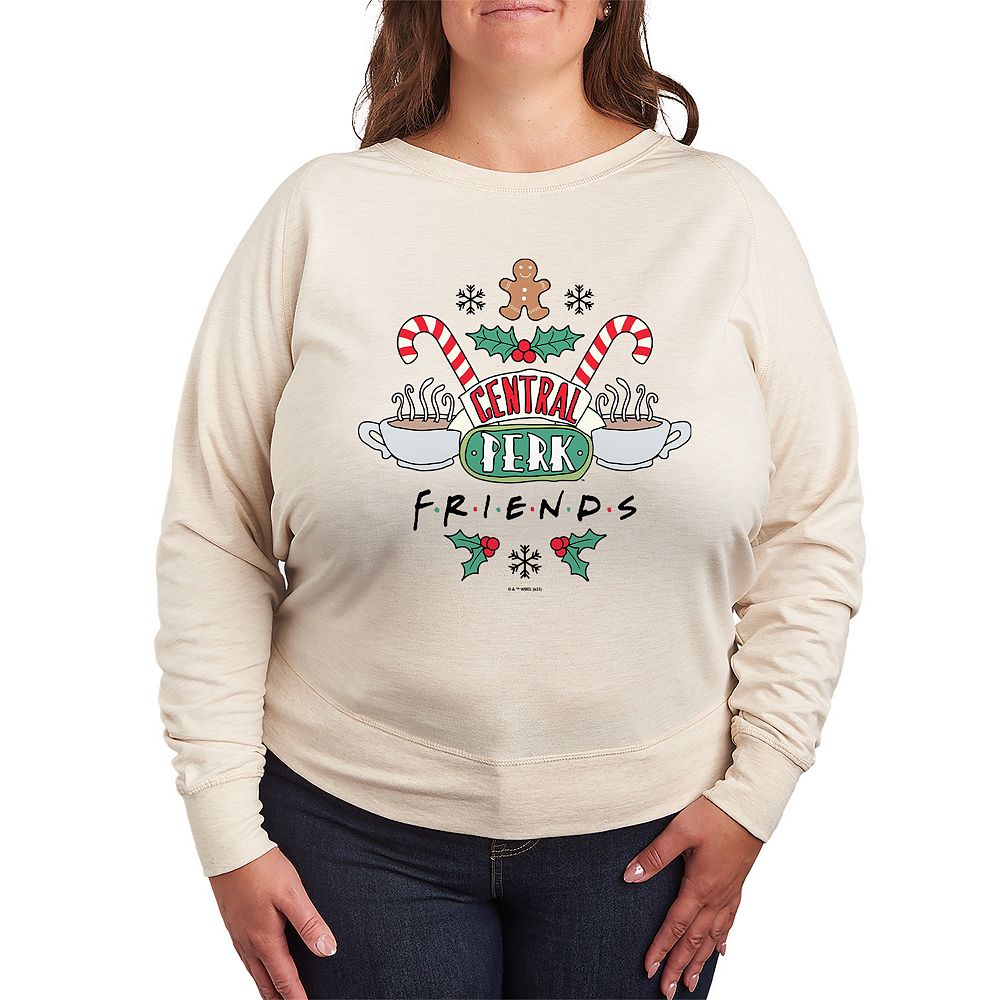 Plus Size Friends Holiday Central Perk French Terry Long Sleeve Tee
