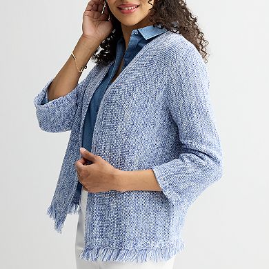 Women's Croft & Barrow® Open-Front Fringe Cardigan