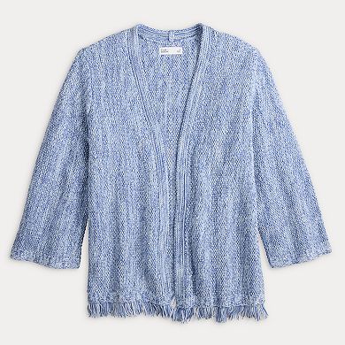 Women's Croft & Barrow® Open-Front Fringe Cardigan