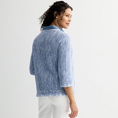 Women's Croft & Barrow® Open-Front Fringe Cardigan