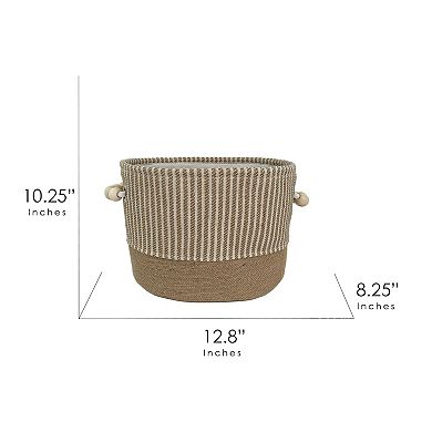 Neatly Striped Fabric Basket