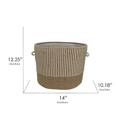 Neatly Striped Fabric Basket