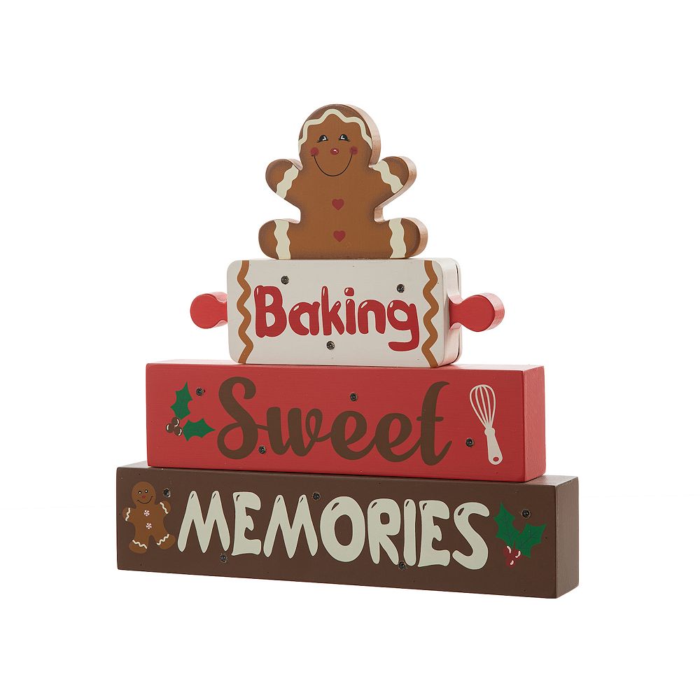 Glitzhome Christmas Wooden Signs - Baking Sweet Memories Lighted ...