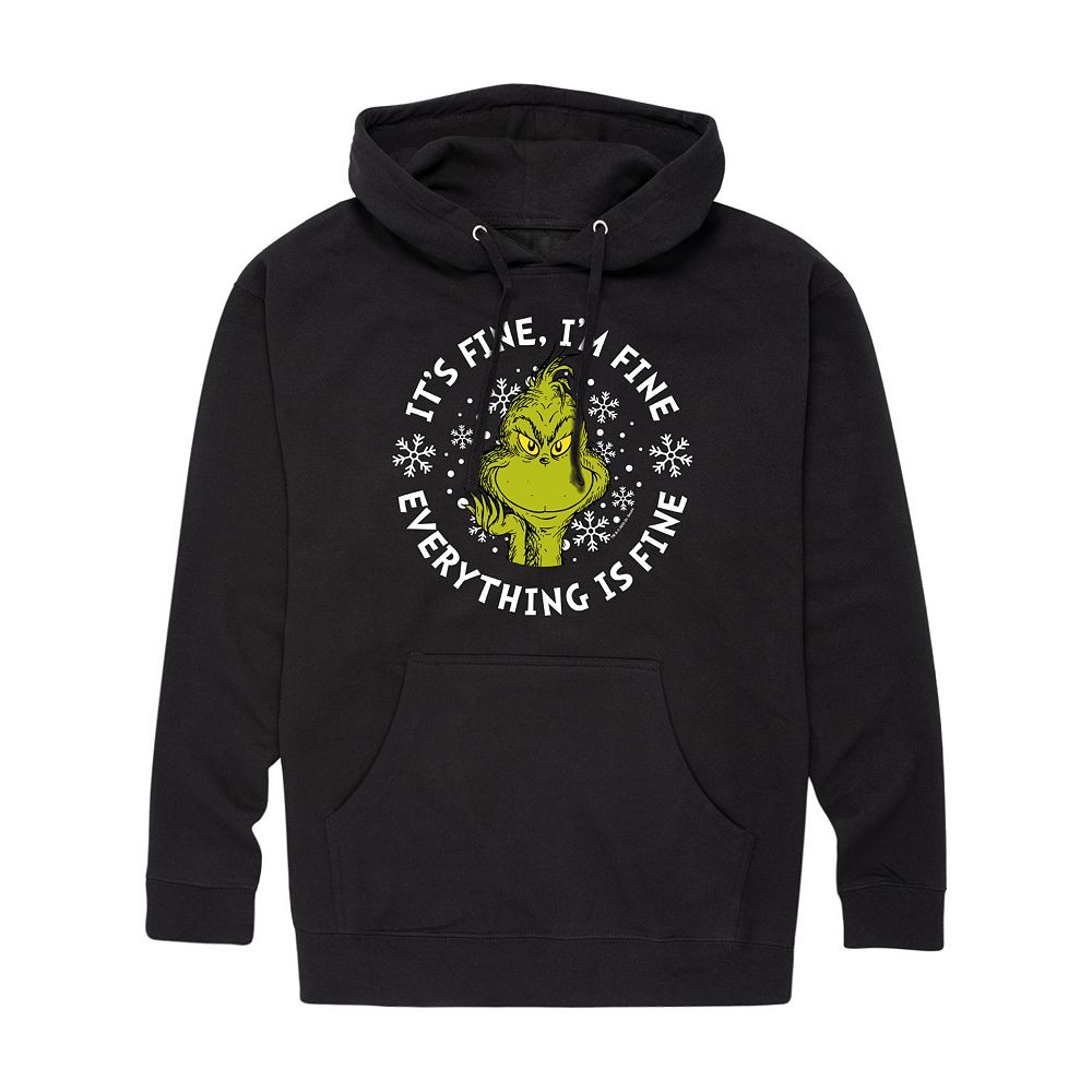 Men's Dr. Seuss Grinch It's Fine I'm Fine Graphic Hoodie