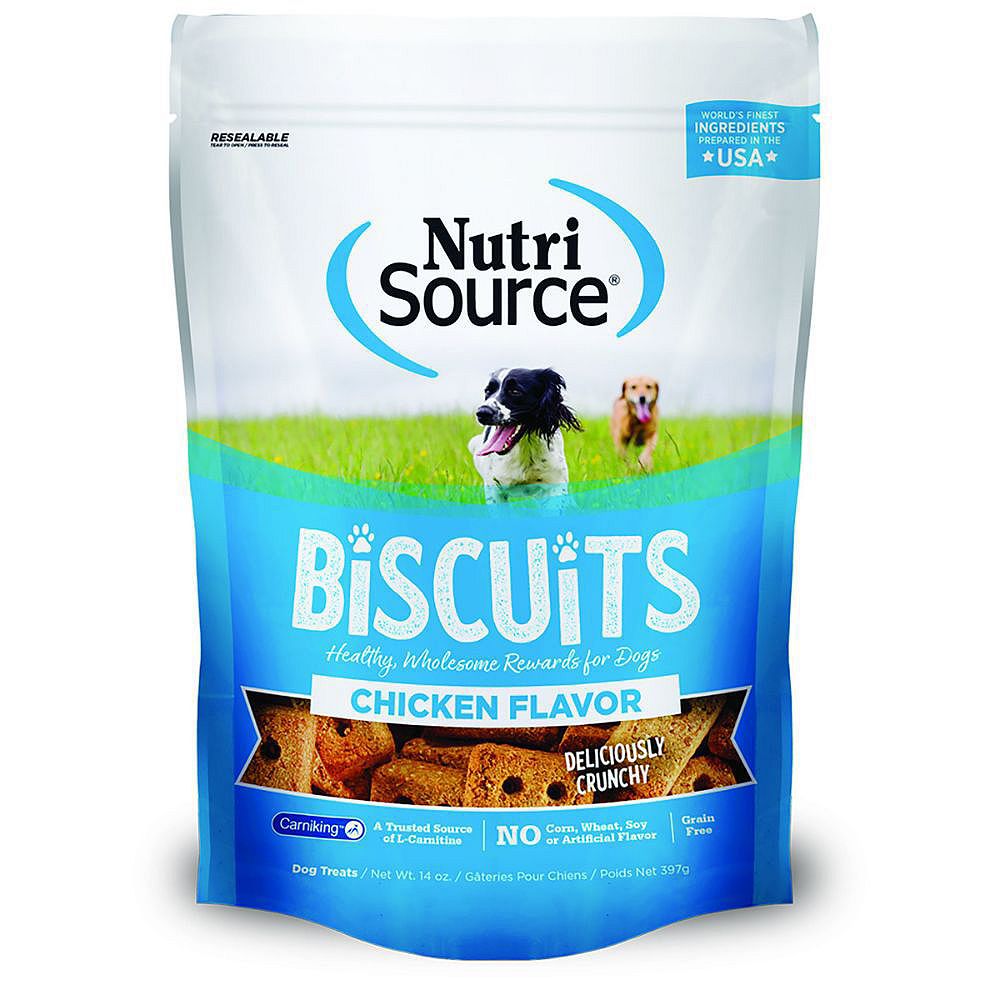 Nutrisource Grain Free Chicken Biscuit Crunchy Dog Treats - 14 Oz