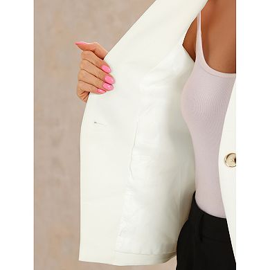 Business Casual Blazer For Women's Stand Collar Long Sleeve Button Work ...