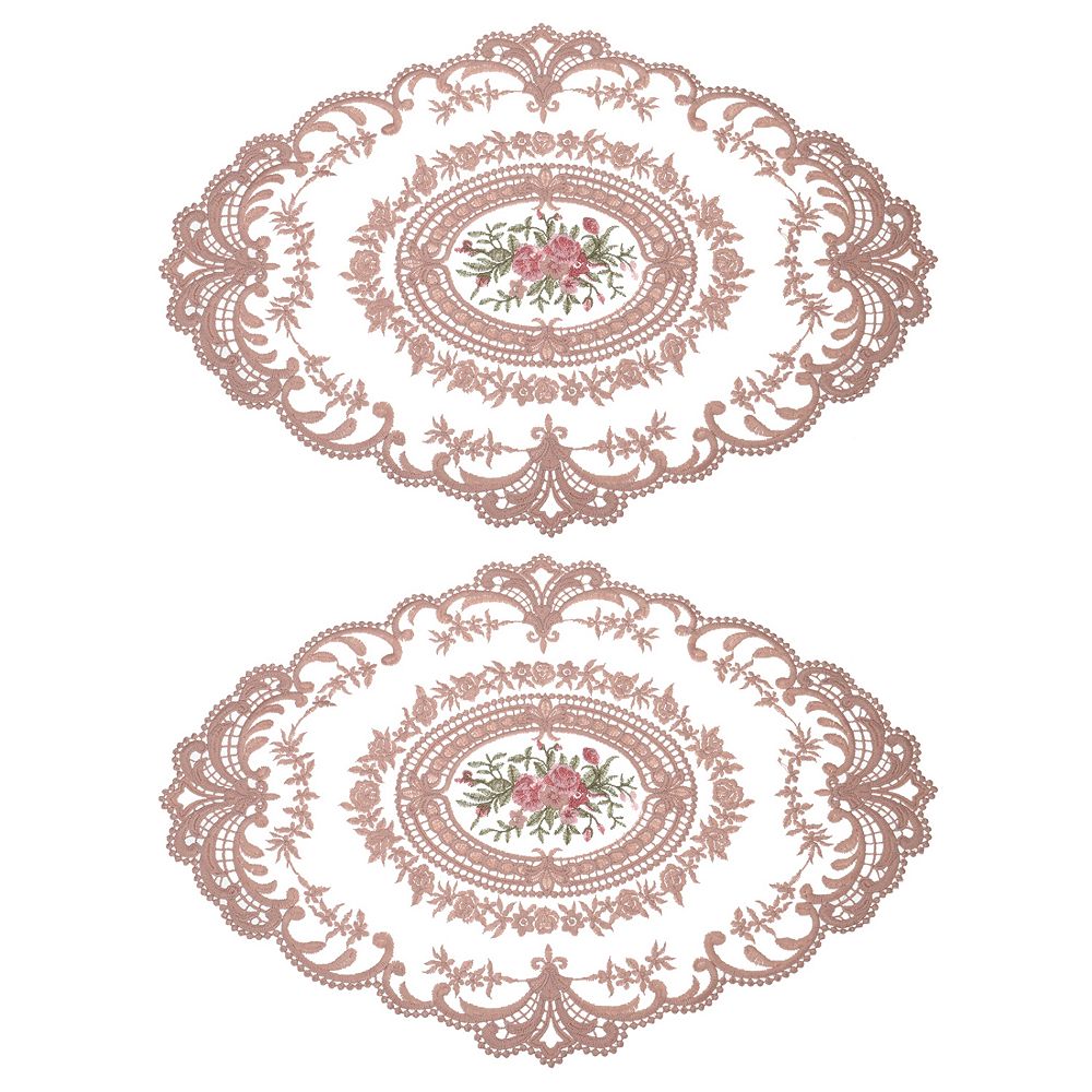 Retro Lace Placemat Oval Embroidered Table Place Mats French Crochet ...