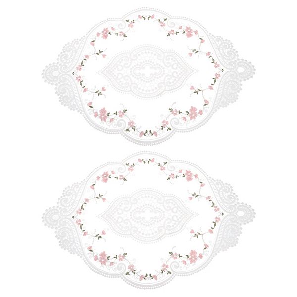 Retro Lace Placemat Oval Embroidered Table Place Mats French Crochet ...
