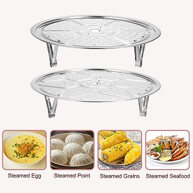 3pcs Stainless Steel Steamer Rack With Stand, Insert Stock Pot Steaming ...