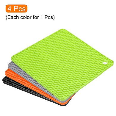 Silicone Trivet Mats Heat Resistant Pot Coasters Hot Pads 4pcs ...