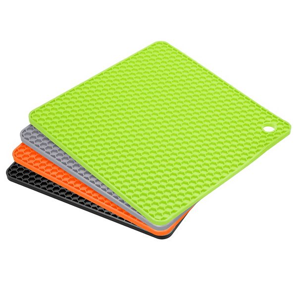Silicone Trivet Mats Heat Resistant Pot Coasters Hot Pads 4pcs ...