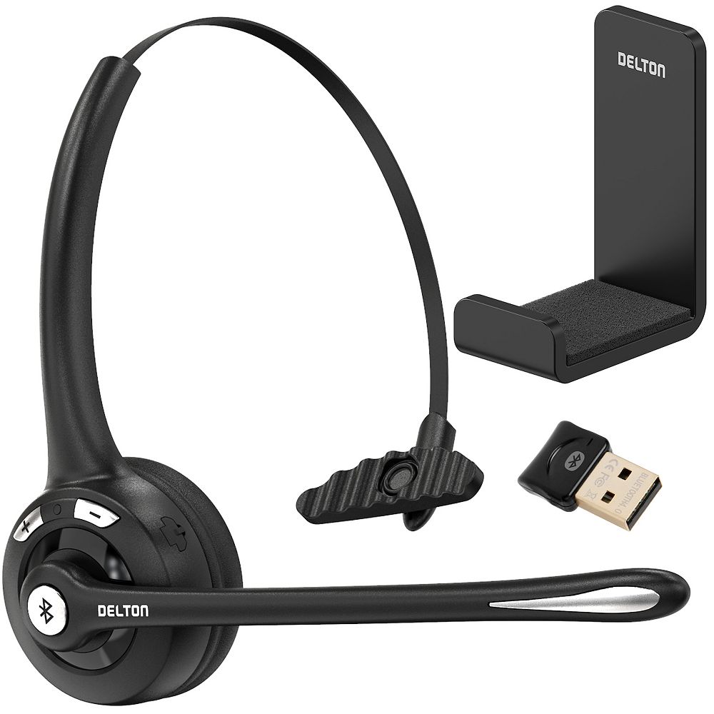 Delton 10x Bluetooth Headset with Auto Pairing USB Dongle & Wall Hook ...