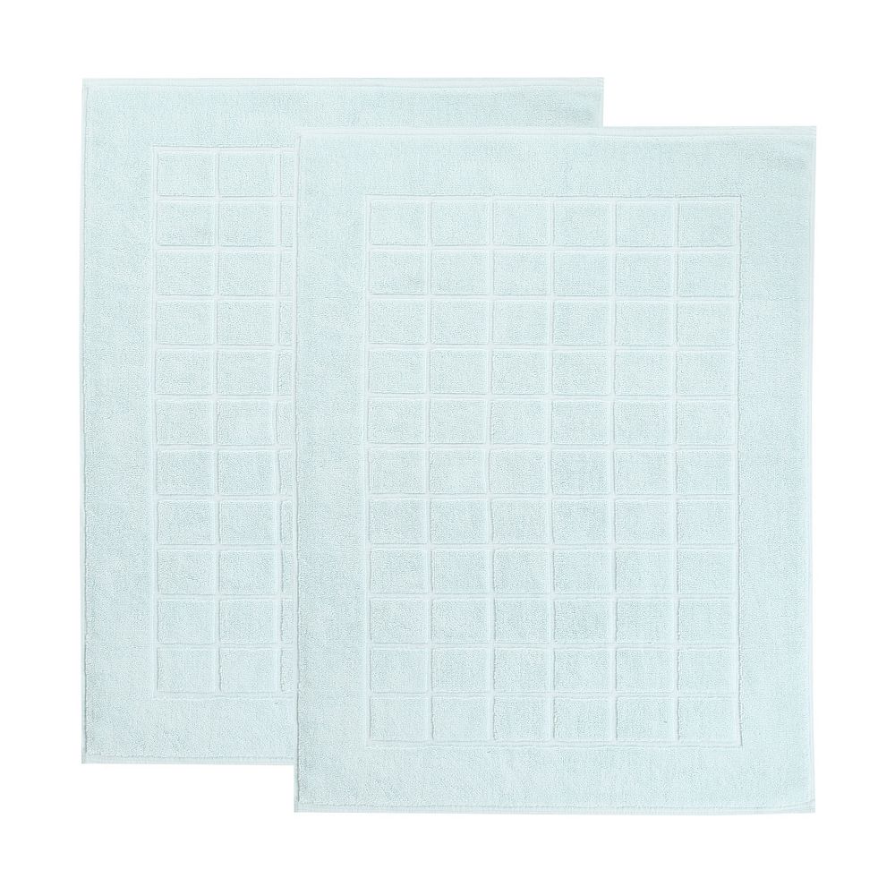 SUPERIOR Nora 2-Piece Cotton Ultra-Thick Absorbent Geometric Bath Mat Set