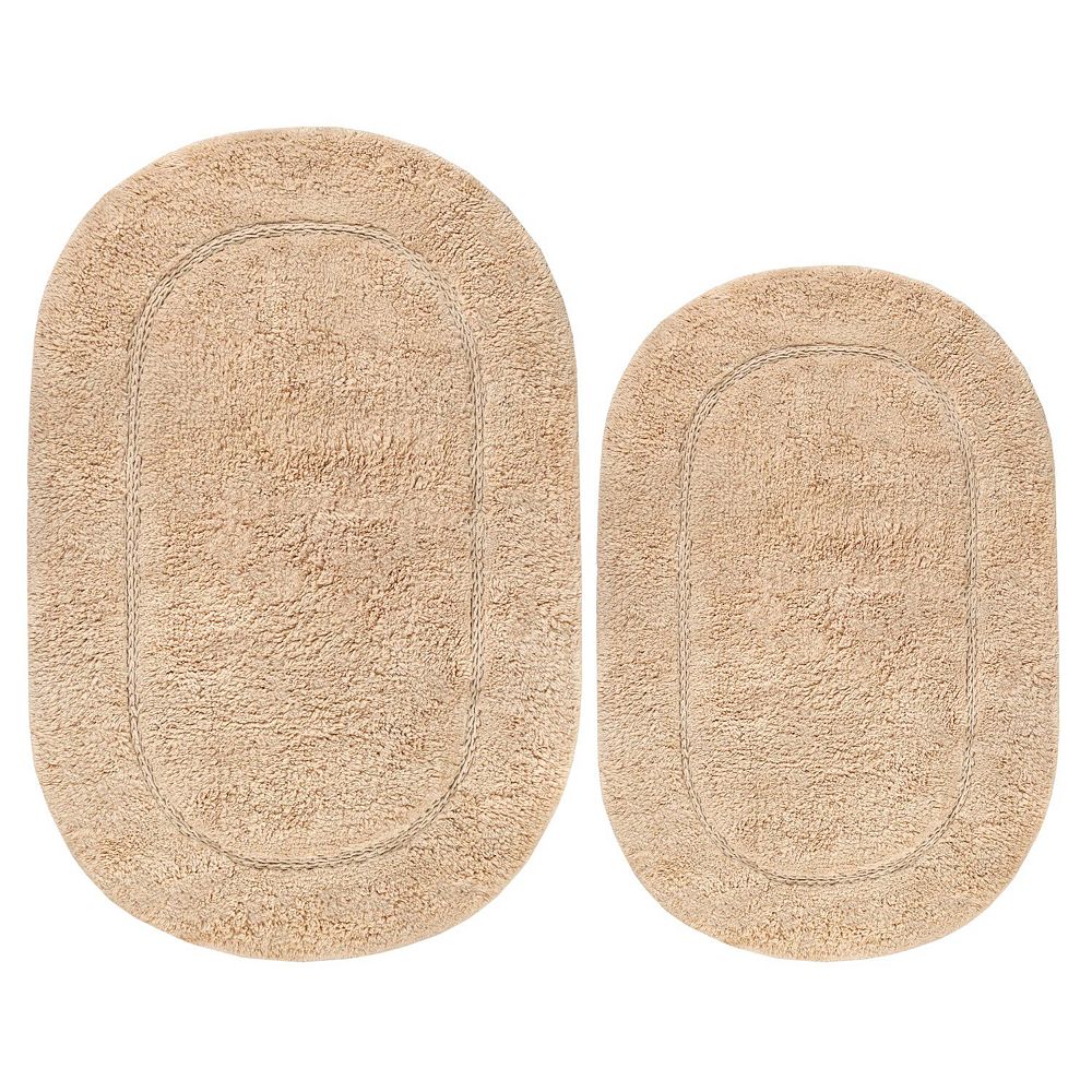 SUPERIOR 2-Pack Non-Slip Oval Bath Rug Set