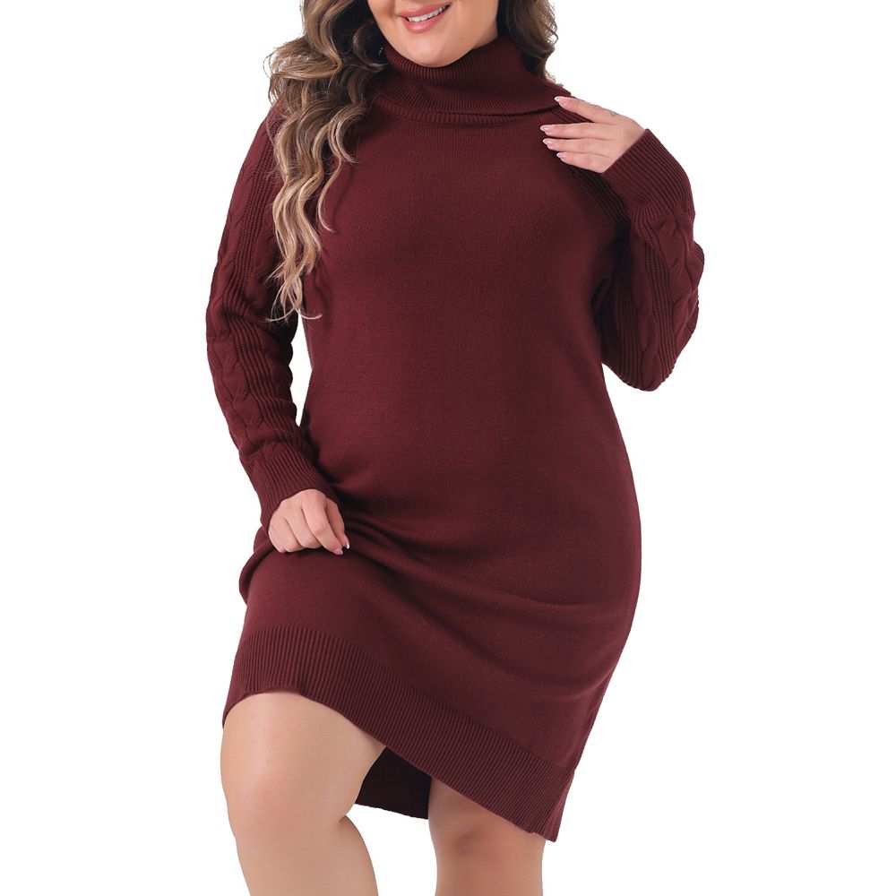 Plus Size Sweaters For Women Long Sleeve Turtleneck Pullover Warm Long ...
