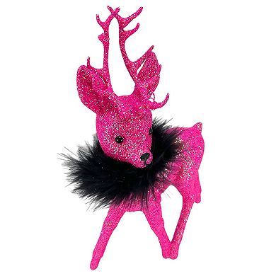 Pinnacle Peak Trading Ino Schaller Hot Pink Glitter Male Buck Deer With ...